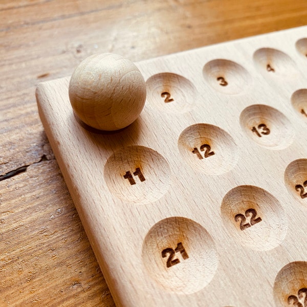 Montessori Number Board Made of Wood Optional With Wooden Balls - Etsy