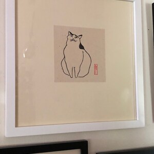 Whiny Cat minimalist Modern Linocut Print Meme Art - Etsy