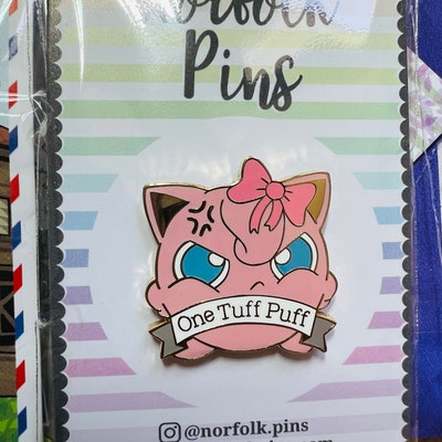 One Tuff Puff Hard Enamel Pin // Motivational Jigglypuff // 30mm Wide ...
