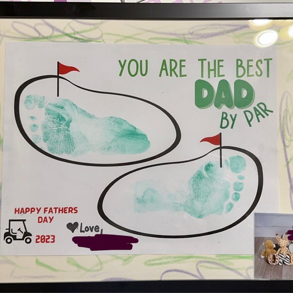 Dad Footprint Handprint Craft for Fathers Day Gift, Printable Kids ...