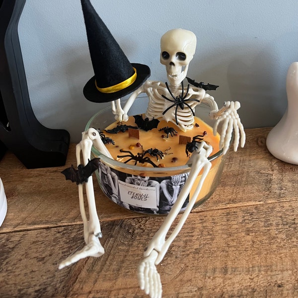 Skeleton Candles Halloween Decor Spooky Candle Art Unique Handcrafted ...
