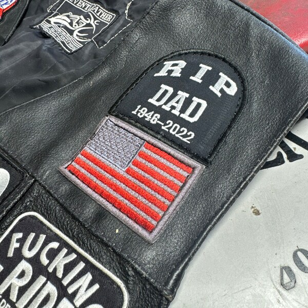 Customized IN MEMORY of Patch RIP Rest in Peace, Biker Vest Motorcycle ...