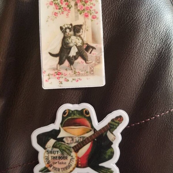 Banjo Frog Sticker / Frog Man / Vinyl Sticker / Vintage Image / Phone ...
