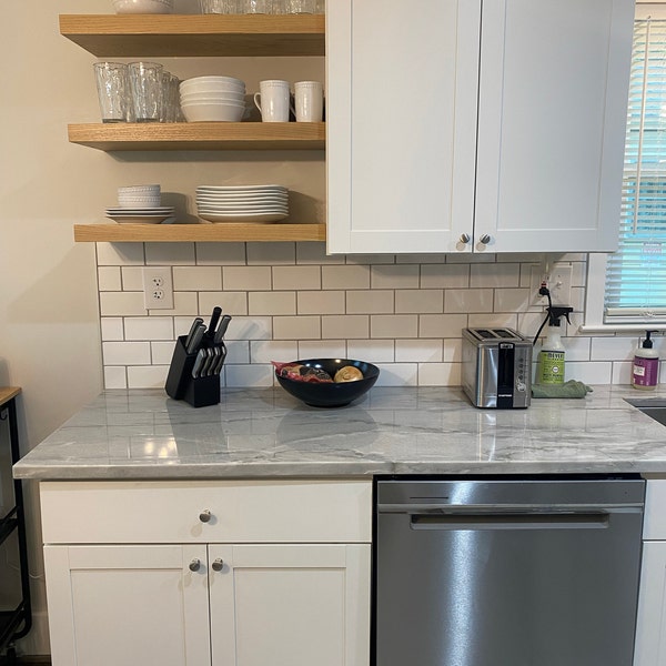 Custom Stain Floating Shelf, Custom Length, Depth, Includes Hidden ...