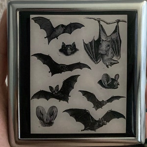 Victorian Bat Cigarette Case Business Card ID Holder Wallet Bats Goth ...