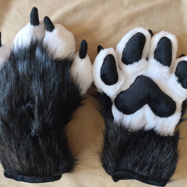 Five Finger Fursuit Paws, Fursuit Furry Paws, White Animal Paws - Etsy