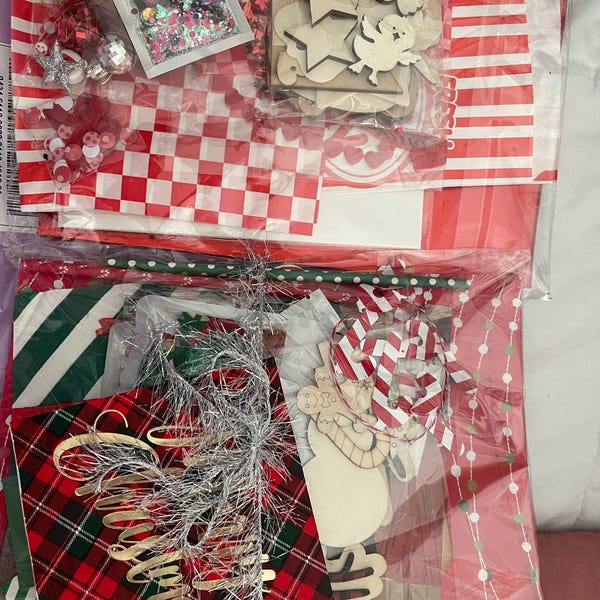 Junk Journal Mystery Kit: 100+ Crafting Embellishments, Scrapbook Paper ...