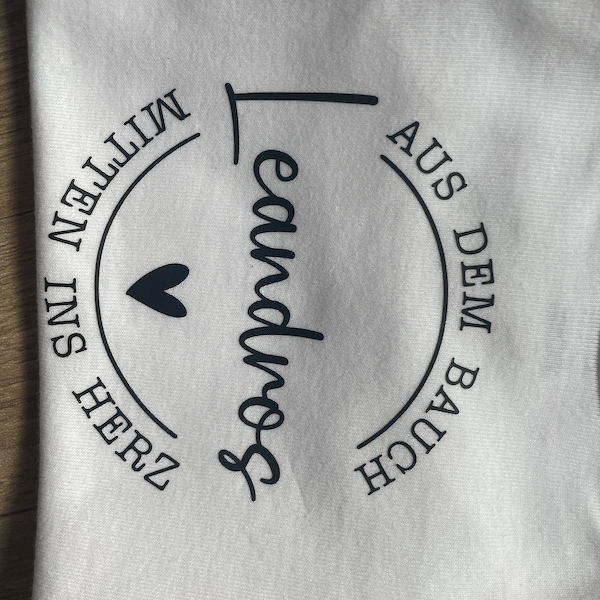 German Plotterdatei - Aus dem Bauch mitten ins Herz Babybody - Baby Shower Geschenk Svg - Vater ...