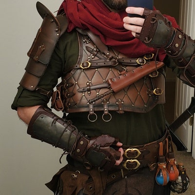 Larp Female Armor the Witcher Cosplay BLACK Costume Leather - Etsy