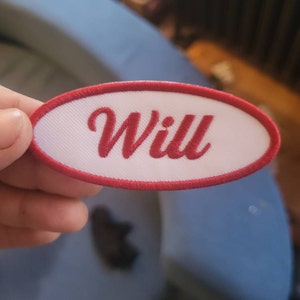 Custom Name Patch Embroidered Personalized Iron on Name Tag Old English ...