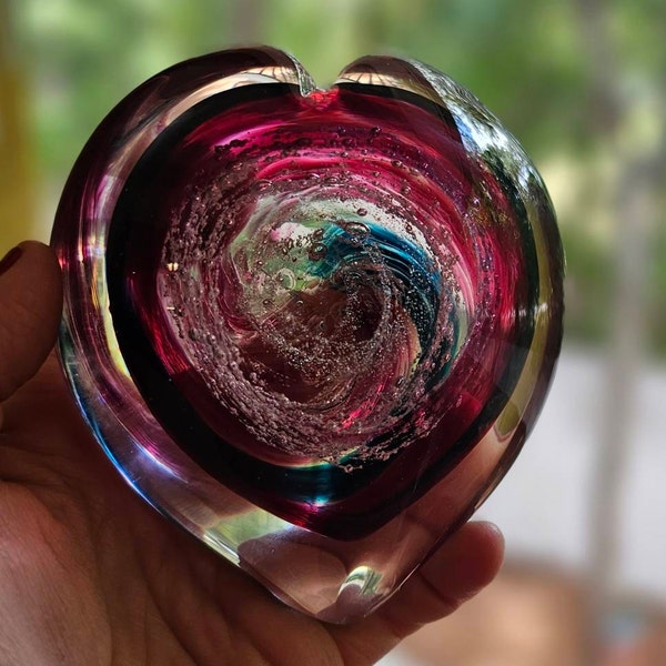Memorial Glass Heart Paperweight: Cremation Ashes Pet Keepsake - Etsy