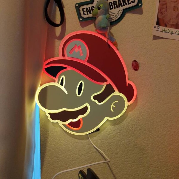 Mario Light Sign , Neon Like , Game Artwork, Super Mario Light , Mario ...