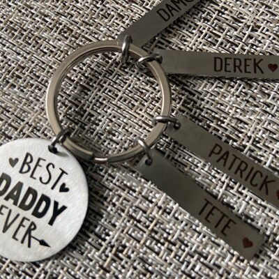 Keychain for Daddy Daddy Gift Keychain Key Chain BEST DADDY EVER 1 ...
