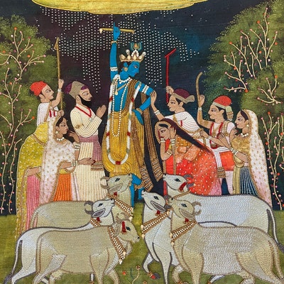 India Wall Art of Kalpataru Tree of Life Embroidery & Needlepoint ...