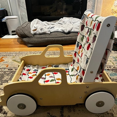 Wooden Walker & Wagon for Baby / Toddlers in Malibu Pink Handcrafted ...