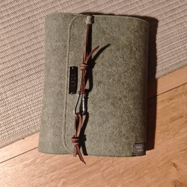 Salbei grün Ringordner A5 Ringbuch PERSONALISIERT Filz Geschenk ...