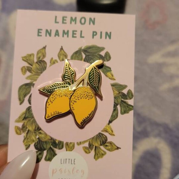 Lemons Enamel Pin | Lapel Pin | Hard Enamel Pin | Gold Enamel Pin Badge ...