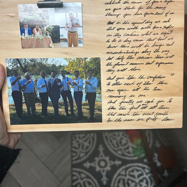 Custom Engraved Note, Engraved Note, Handwritten Note on Wood, Wood ...