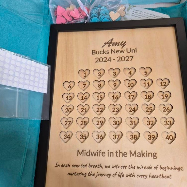 Personalised Birth Counting Frame (40 Births ). Gift for Midwife ...