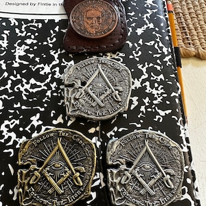 Treasure Cob Style Pirate Challenge Coin With Freemason Masonic ...