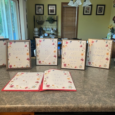 Boho Book for Baby Sign, Printable Baby Shower Book for Baby Sign ...