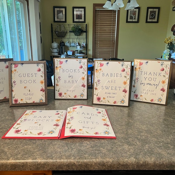 Boho Book for Baby Sign, Printable Baby Shower Book for Baby Sign ...