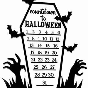 Countdown to Halloween Coffin Calendar SVG, Days Until Halloween Svg ...
