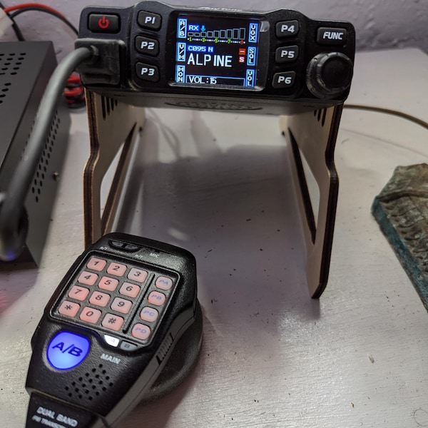 Ham CB Dual Mobile Radio Desktop Stand Set, Larger Size Holds 2 Radios ...