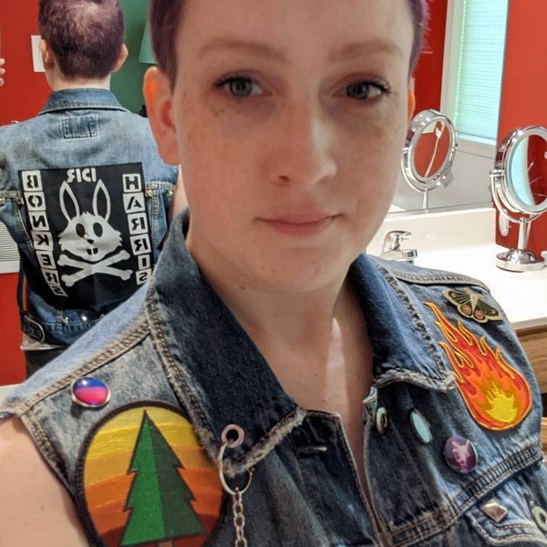 Punk Rock Industrial Safety Pin With Chains. Metal, Battle Vest, Punk ...