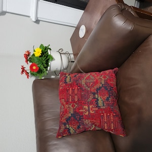 Any Size Red Turkish Kilim Throw Pillow Cover Dark Red - Etsy