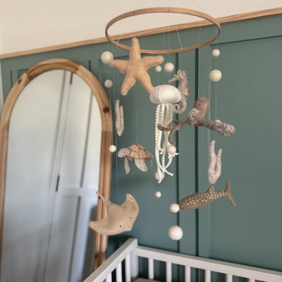 Ocean Baby Mobile, Sea Themed Nursery, Baby Mobile With Jellyfish ...