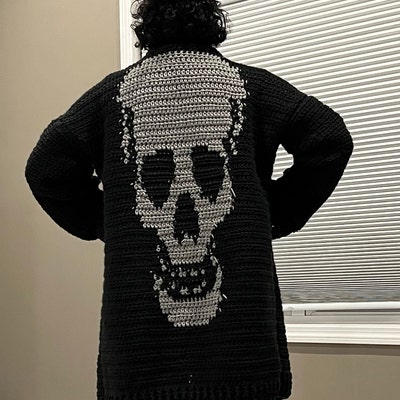 Crochet Skull Cardigan Pattern Crochet Sweater Pattern TOO - Etsy