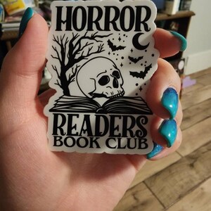 Horror Readers Book Club Sticker, Thriller Book Club, Psychological ...