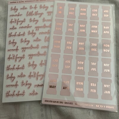 Blush & Foil Script Word Stickers - Etsy