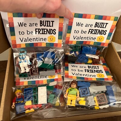 Building Blocks Valentine Favors, Kids Valentine Favors, Valentine ...