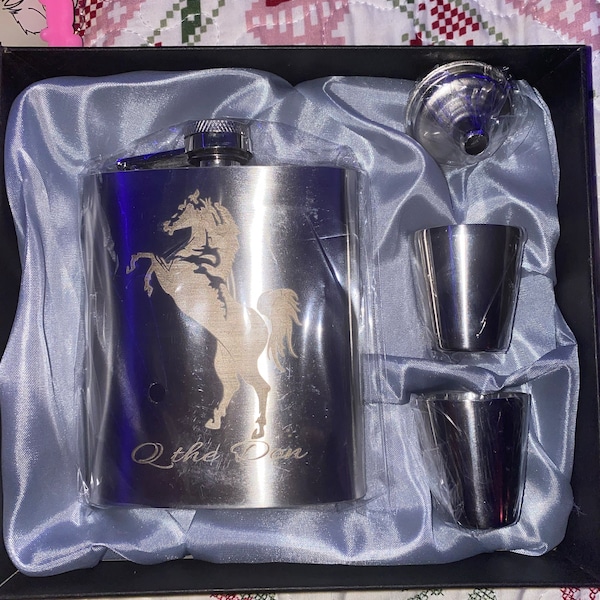 Photo/logo Engraved Custom Whisky Flask 7oz Stainless Steel - Etsy
