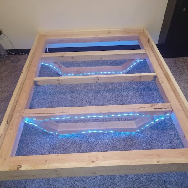 Floating Bed Frame Plans - DIY King Queen Full Size - Woodworking ...