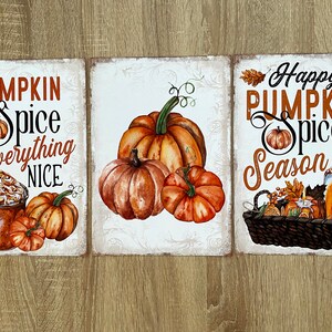 Set of 3 Pumpkin Spice Signs Autumn Prints Fall Decor Pumpkin Print ...