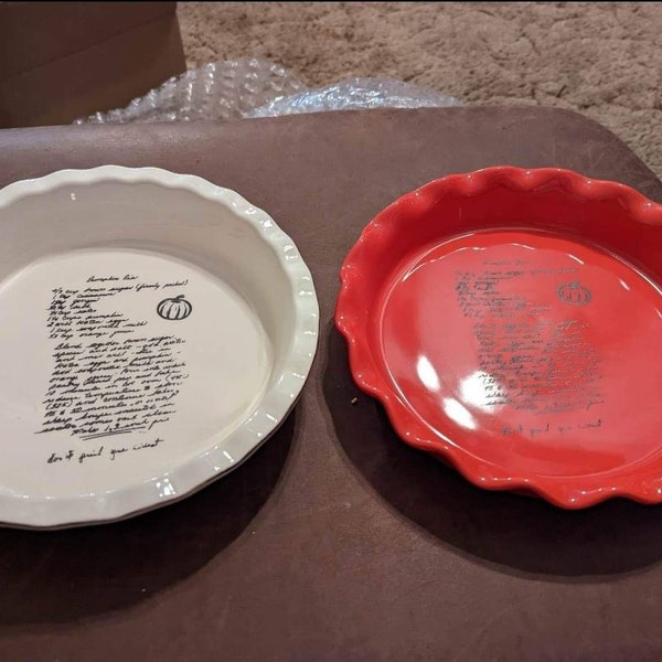 Personalized Pie Plate | Hand Written Recipe | Favorite Recipe Pan ...
