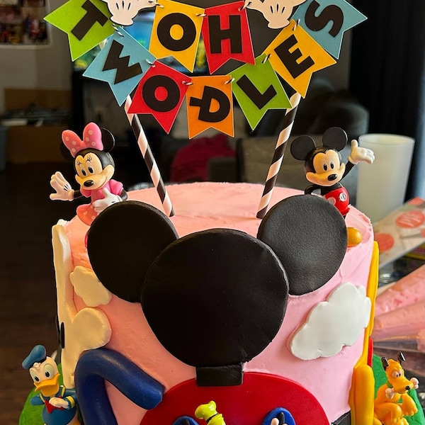 Mickey Mouse Clubhouse Birthday Cake Bunting Topper - Oh Two-dles Cake ...
