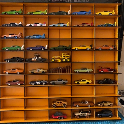 Blue 1:64 Toy Car Wall Shelf for 50 Cars,toy Car Display Case,matchbox ...