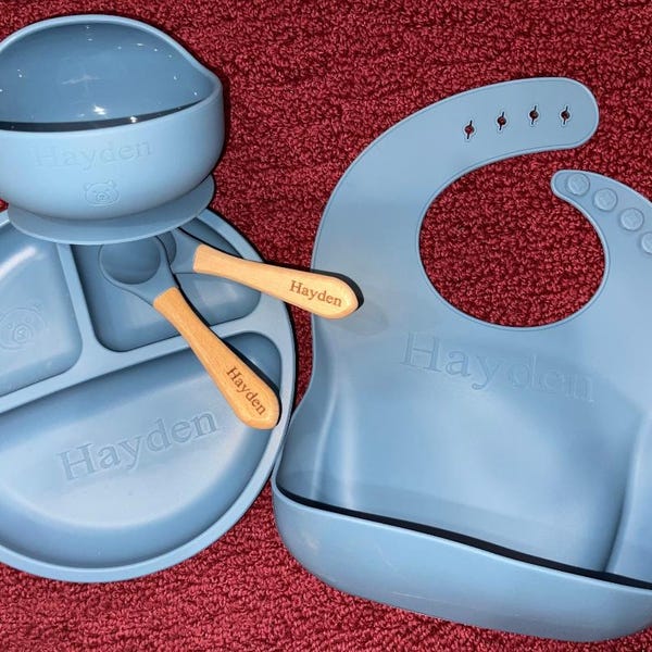 Personalized Silicone Weaning Set,cartoon Weaning Set for Toddler Baby ...