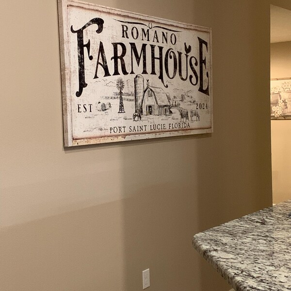 Modern Farmhouse Wall Decor Personalized Last Name Established Family ...
