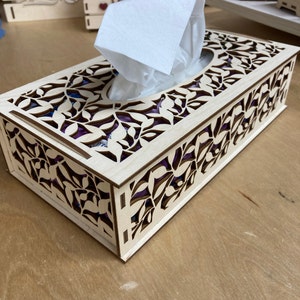 Decorative Laser Cut Tissue Box Heart Shape Tabletop Wooden Napkin ...