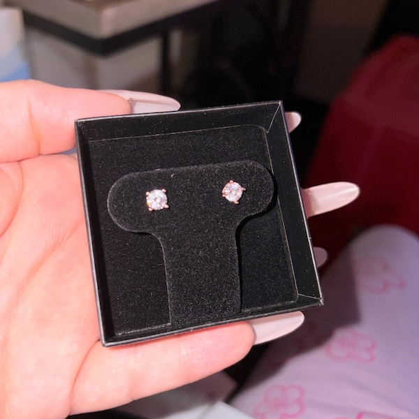1 Ct Diamond Stud Earrings Women's Diamond Solitaire Earrings 14k White ...