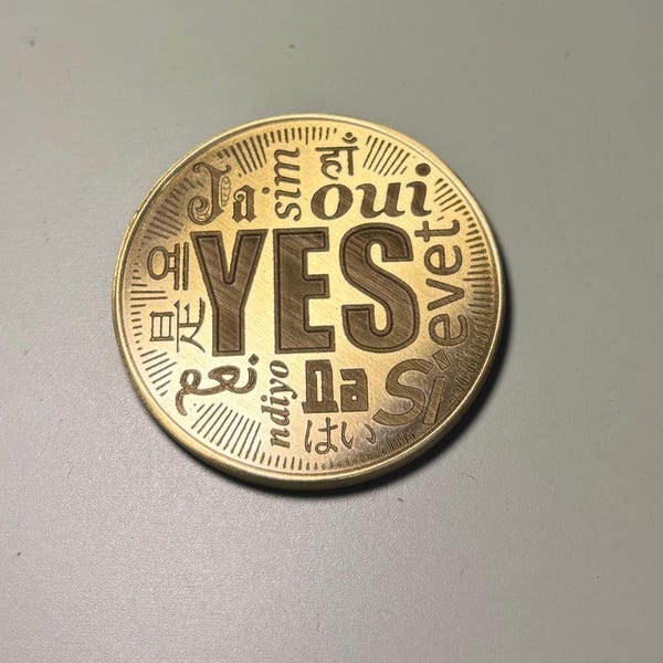 Decision Coin - YES, NO in 10 Languages! - Lightburn + SVG Laser Files ...