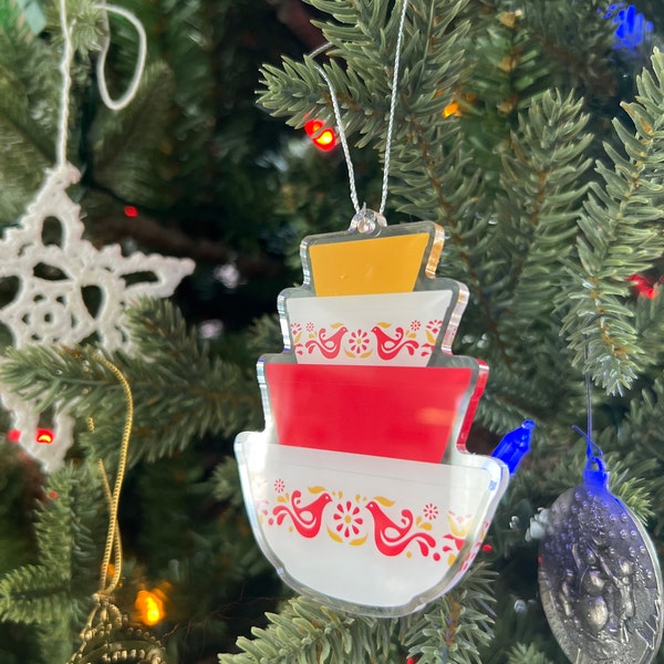 Pyrex Inspired Christmas Ornament: Retro Kitchen Tree Decoration - Etsy