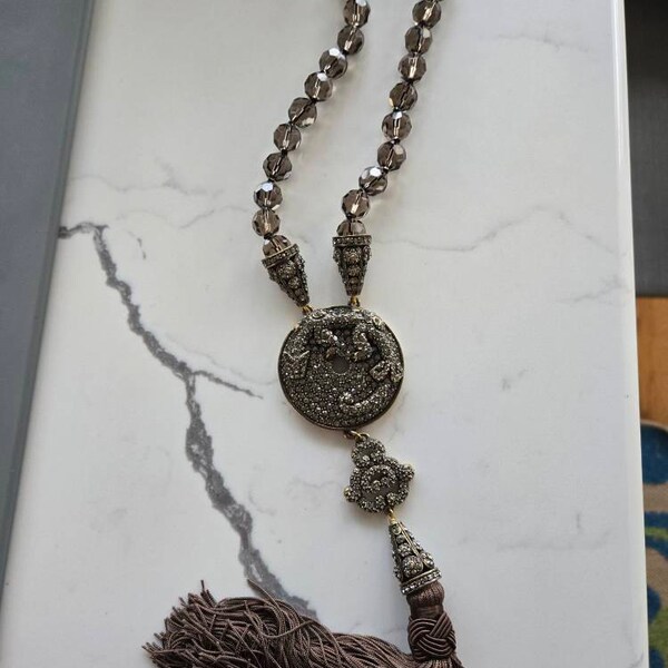 New Heidi Daus "all THAT Glitter" Collar Clear Golden Crystal Necklace ...