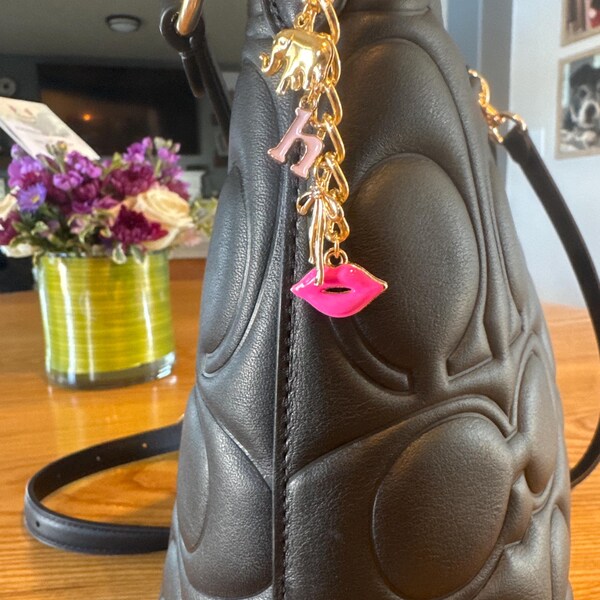 Custom Charm Keychain Purse Chain Purse Accessory Bag Accessory Gold ...