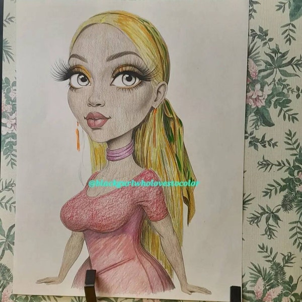 44 Adorable Black Girls-4 Coloring Pages| Cute Girls Lightly-shaded ...